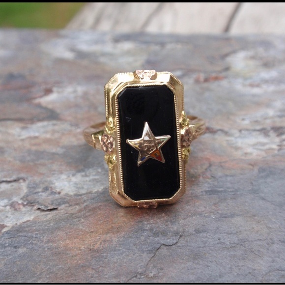 Accessories | Art Deco Black Onyx Diamond Oes Ring Adorned With The ...